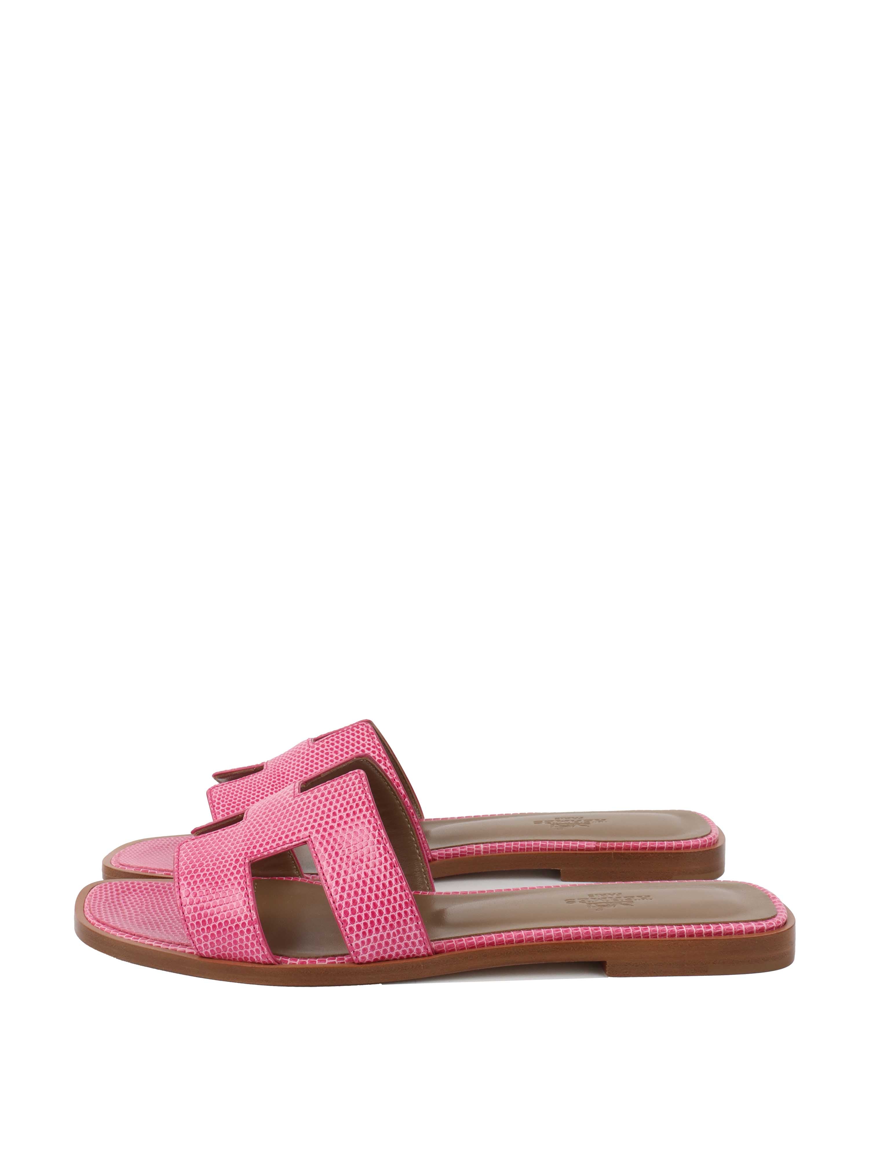 Hermes Sandales Oran Lizard Pink. – Votre Luxe